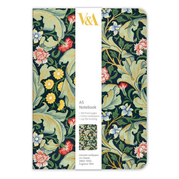 Leicester Wallpaper Lined Luxury Notebook A5 – Olive and Myrtle